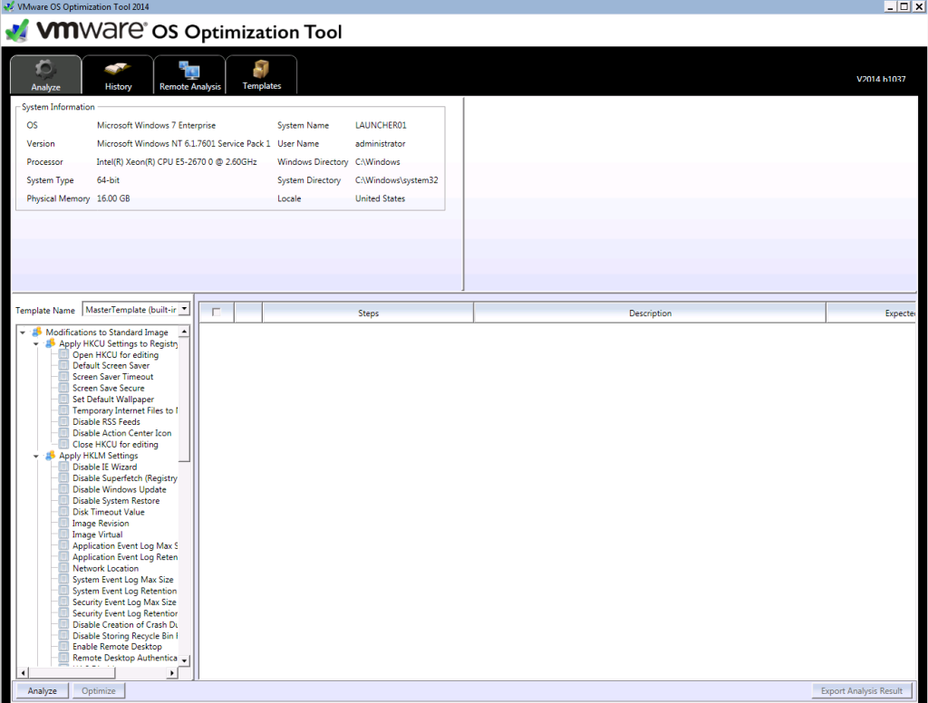 Optimize your VMware VDI template