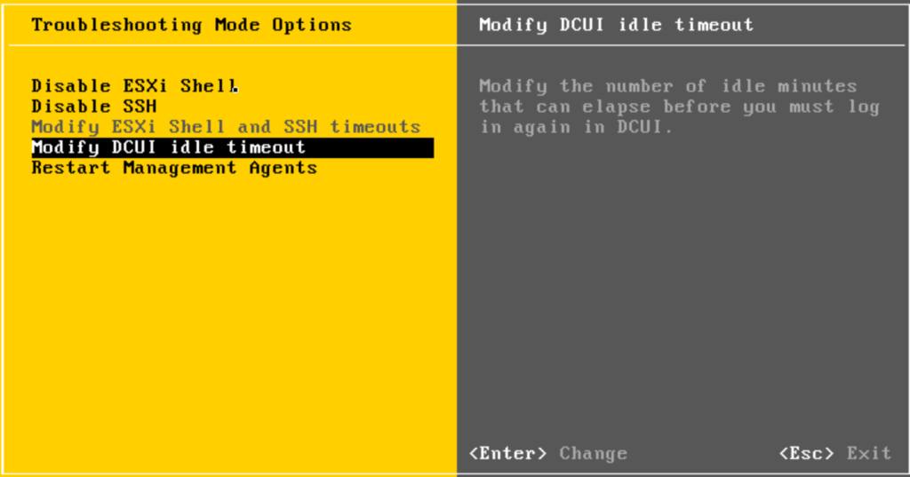 vSphere 6: Modify DCUI Idle Timeout